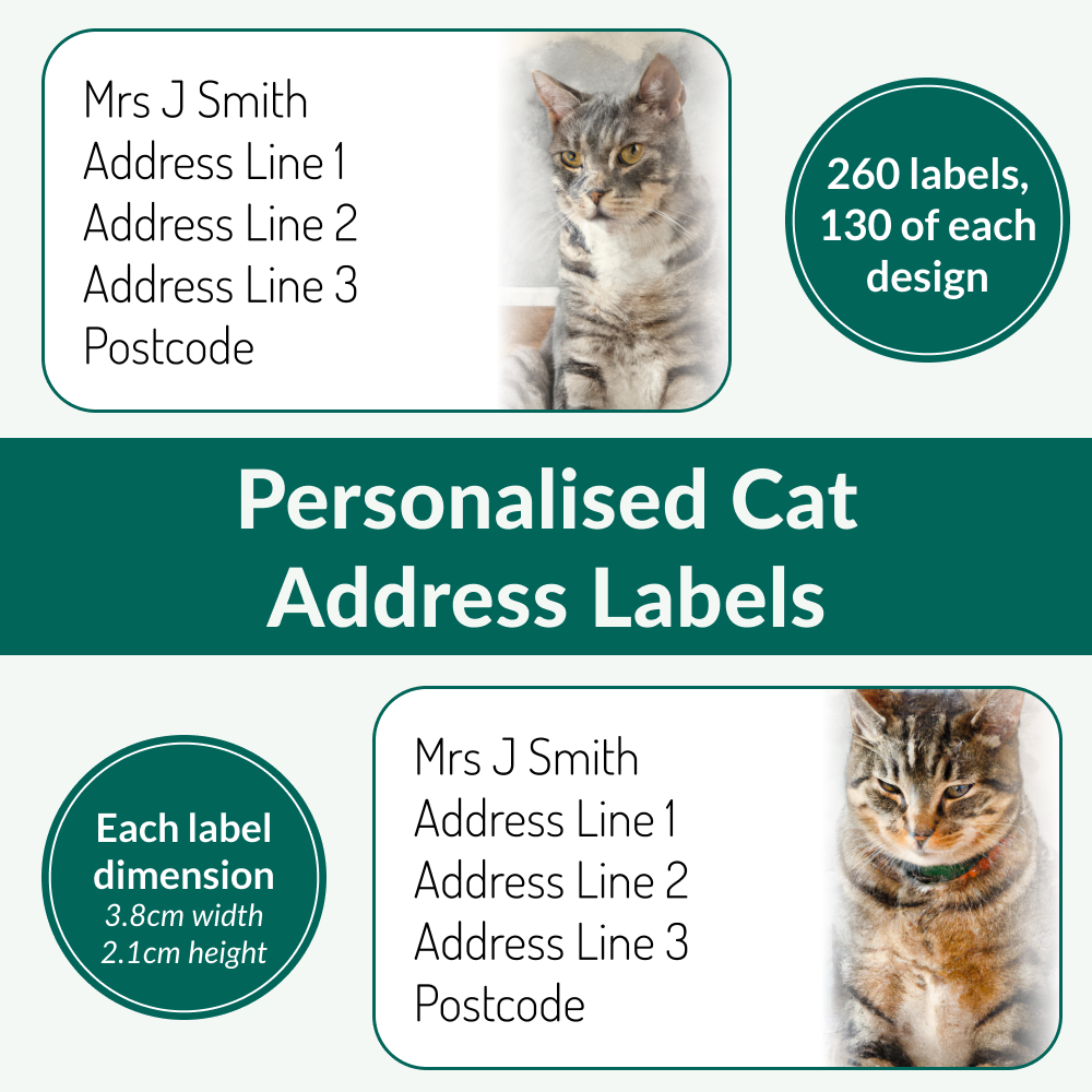 390 Personalised Cat Address Labels – Nokular